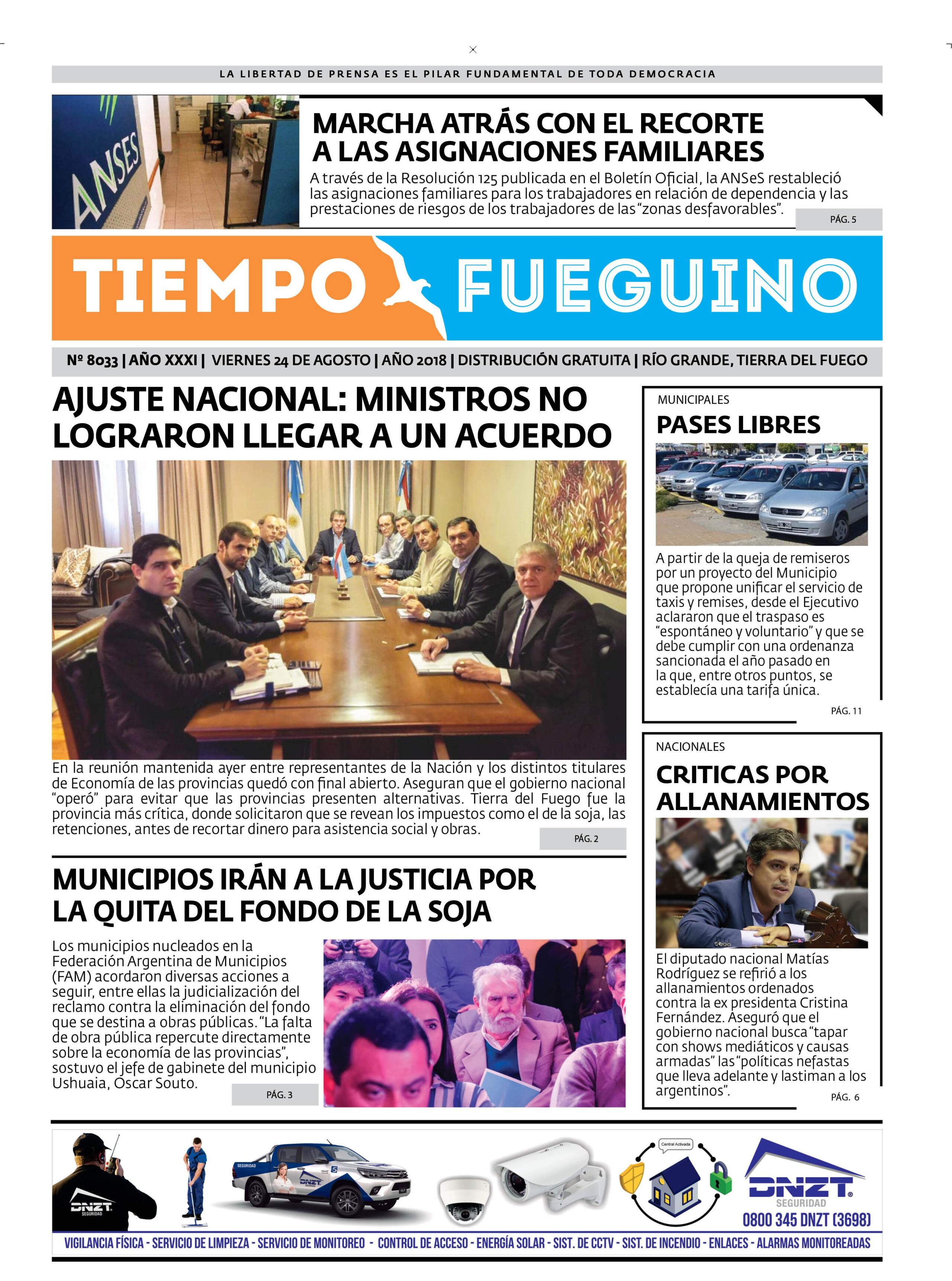 Portada del viernes 24 de agosto - Tiempo Fueguino Portada del viernes 24 de agosto - Tiempo Fueguino