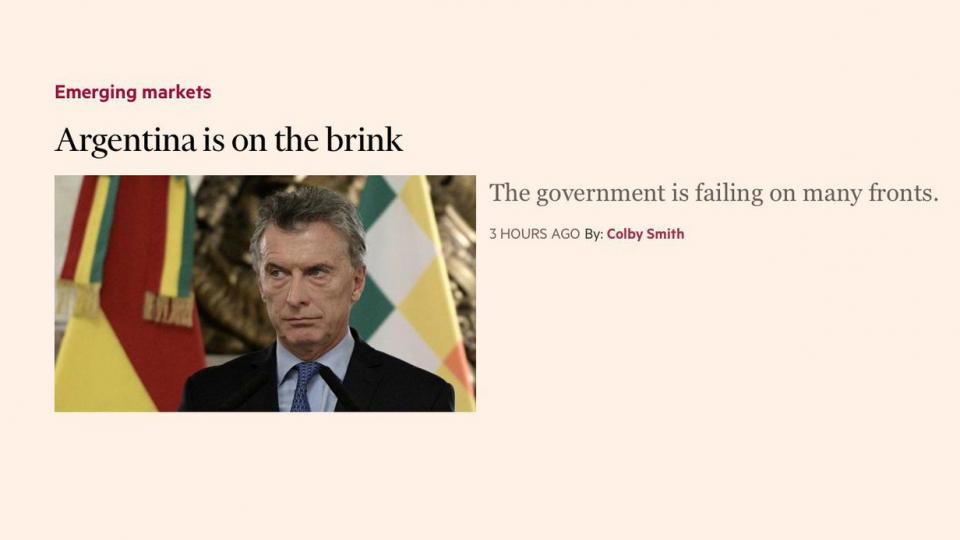 Volvimos Al Mundo El Financial Times Advierte Por El Riesgo De Defaut